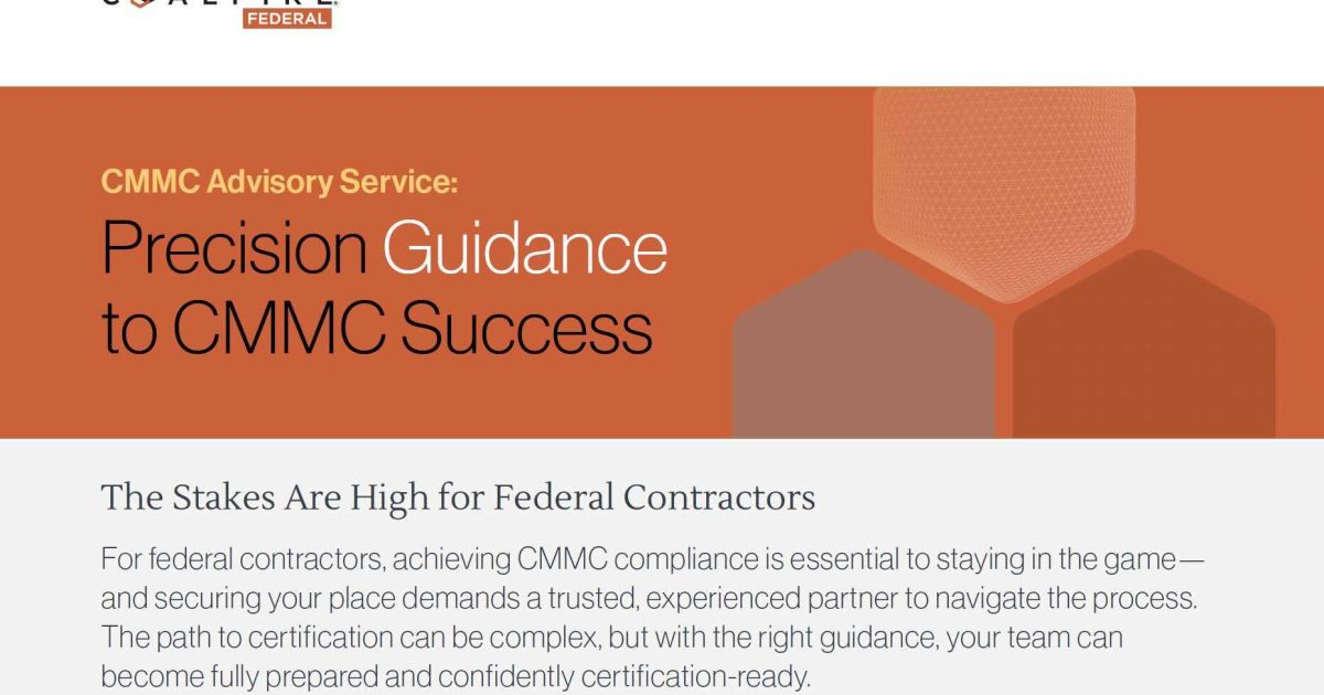 CMMC Advisory Services Sheet | Coalfire Federal