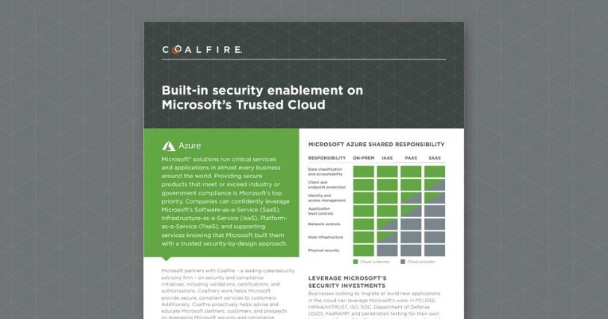 Secure Microsoft Cloud Solutions | Coalfire Federal